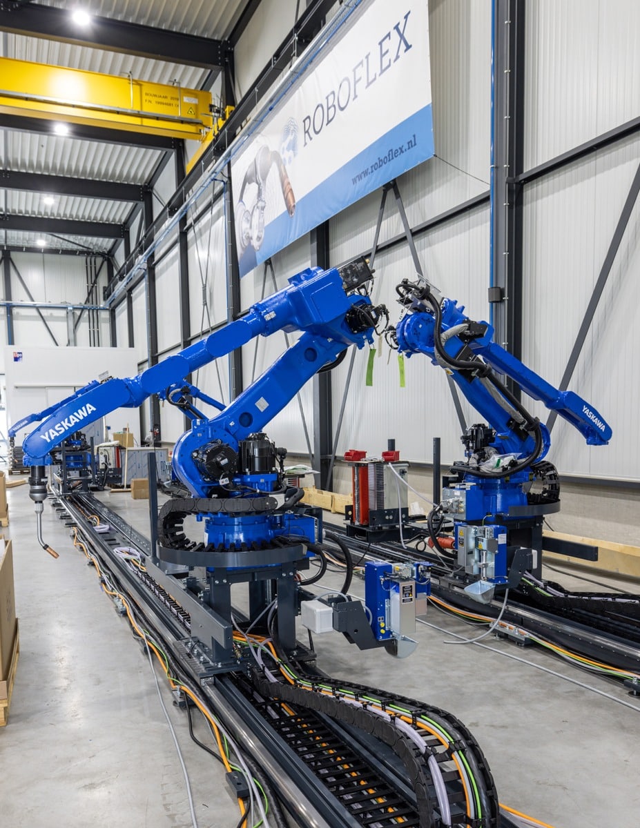 Reduction of people required do to gearboxes, racks and pinions.