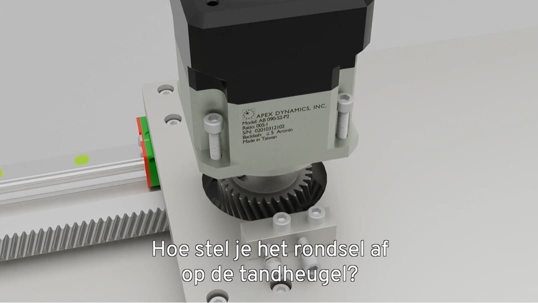 Afstellen: Rondsel op tandheugel